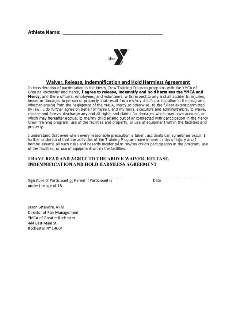 Fillable Online Sample Youth Sports Liability Waiver - api.binjaikota ...
