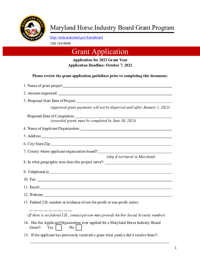 Fillable Online mda maryland Grant Application Guidelines - Maryland ...