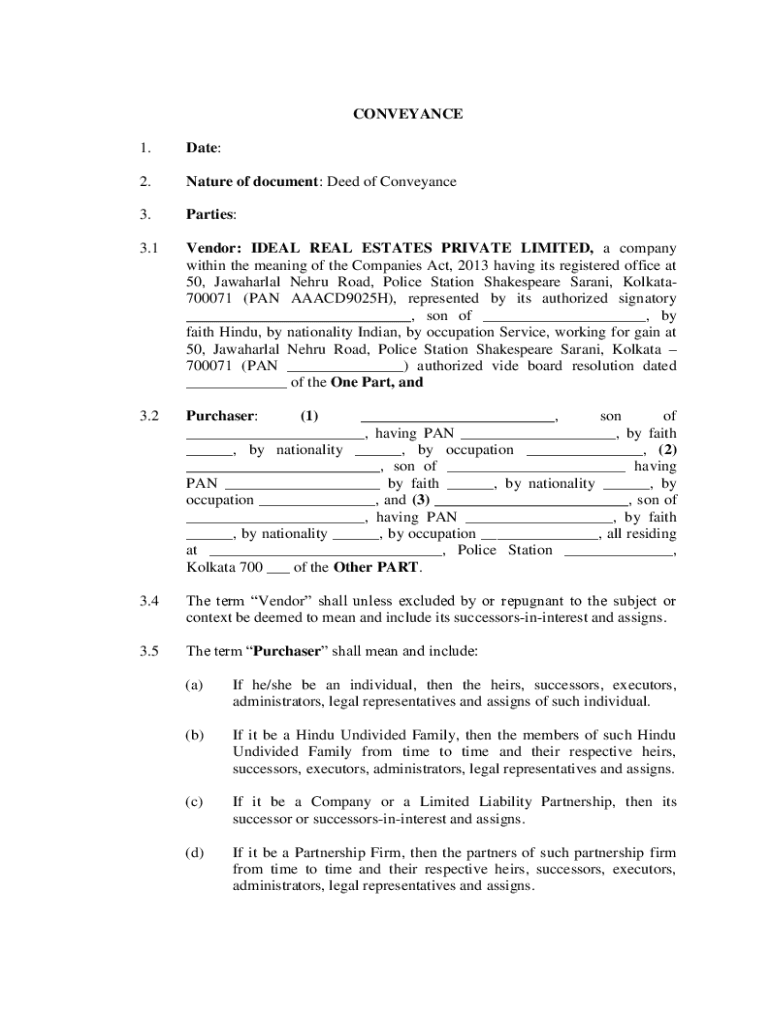 Fillable Online What is Conveyance Deed and why it is an important document? - Housing News Fax ...