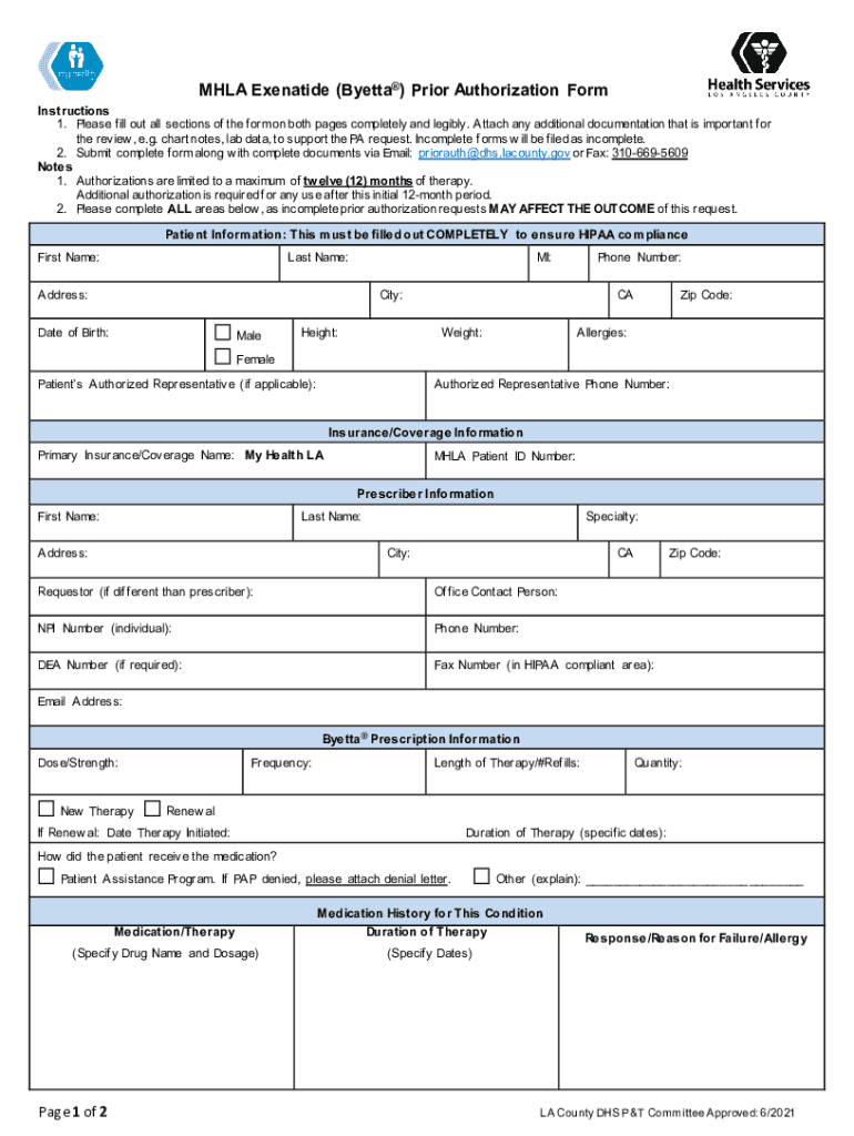 Fillable Online file lacounty () Prior-Authorization Form for - LACounty.gov Fax Email Print ...