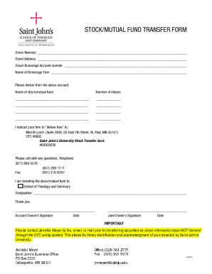 Fillable Online STOCK AND MUTUAL FUND TRANSFER FORM - recoverybp.org ...