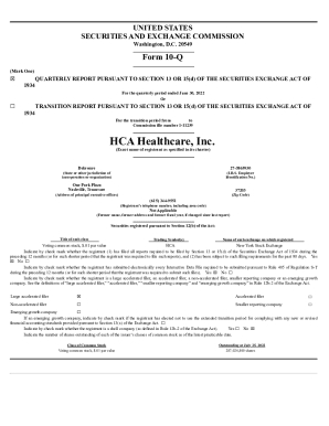 Fillable Online Form 10-Q - HCA Healthcare, Inc. Fax Email Print ...
