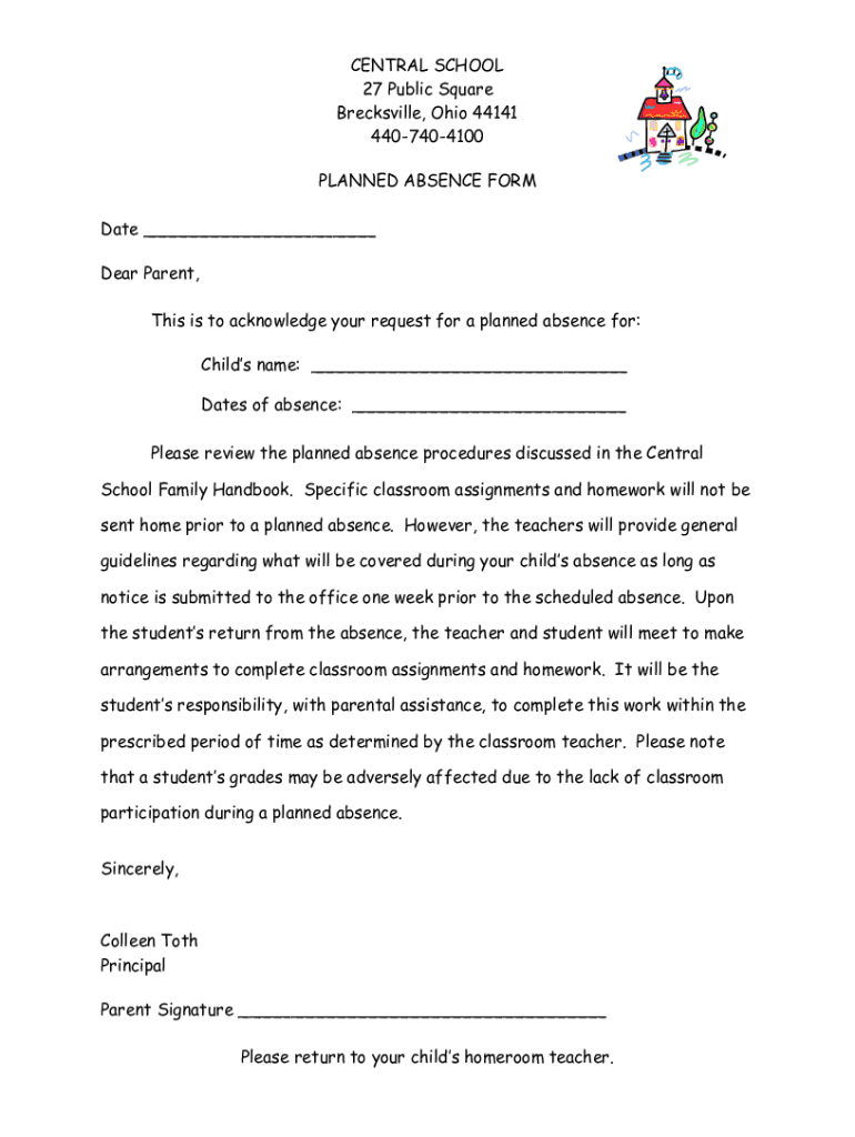 Fillable Online Planned absence form Fax Email Print - pdfFiller