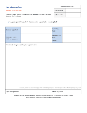 Fillable Online Internal appeals form Fax Email Print - pdfFiller