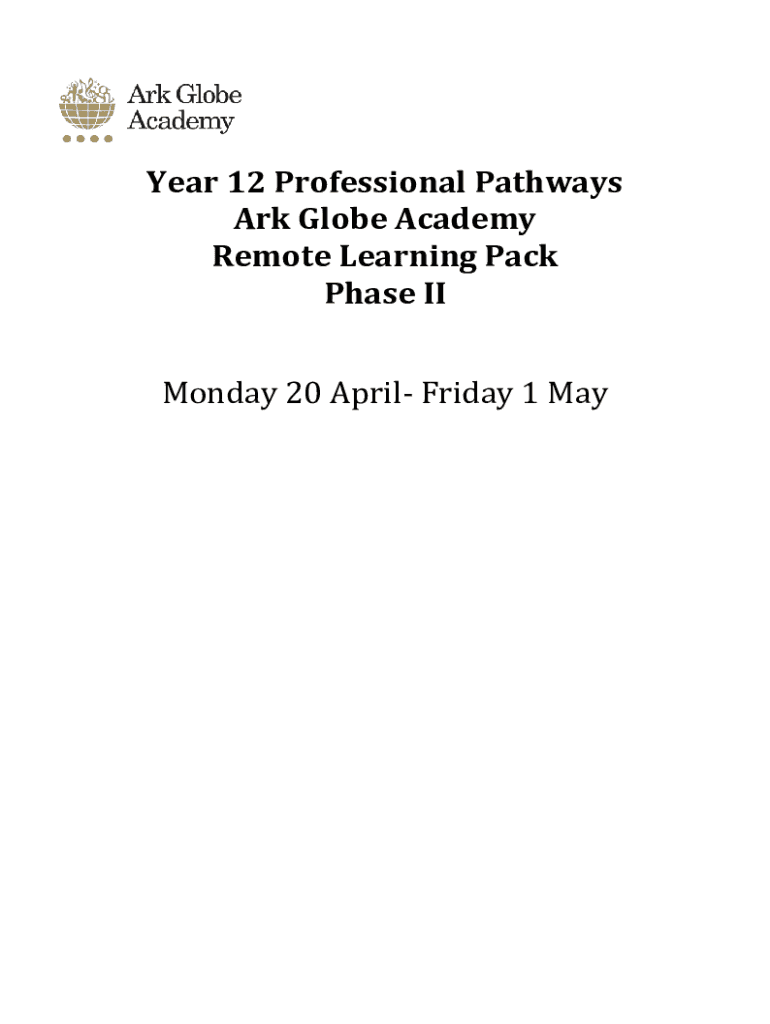Fillable Online Year 12 Business Work Pack Phase II.pdf - Ark Globe ...