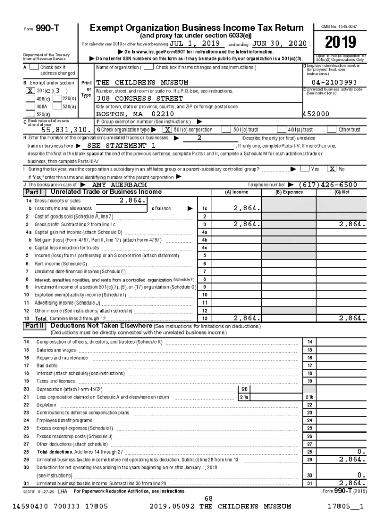Fillable Online About Form 990-T, Exempt Organization Business Income ...