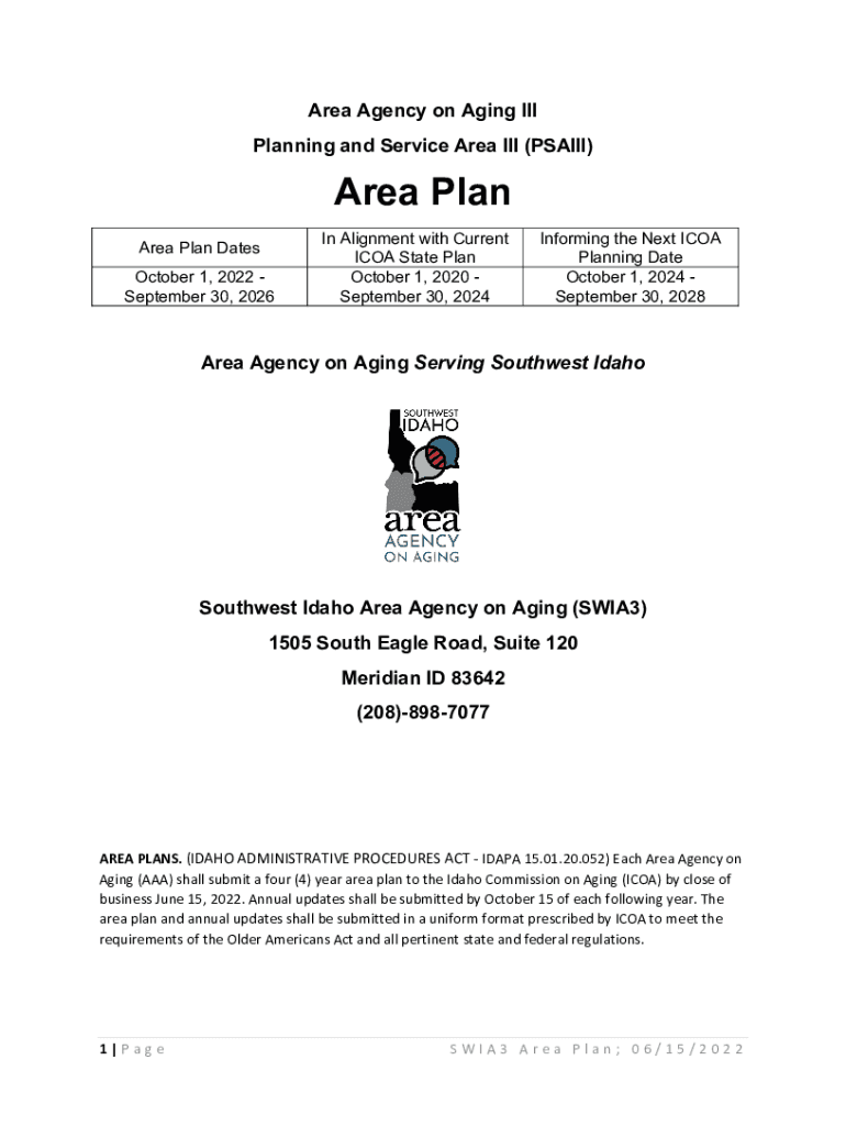 Fillable Online Area Agency on Aging III Planning and Service Area III ...