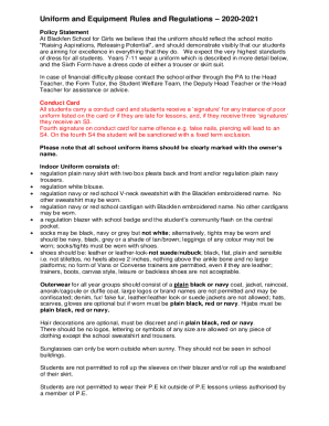 Fillable Online Uniform and Equipment Rules and Regulations 2020-2021 ...