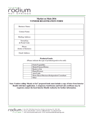 Fillable Online Free Vendor Registration FormsSmartsheetFree Vendor Registration ...