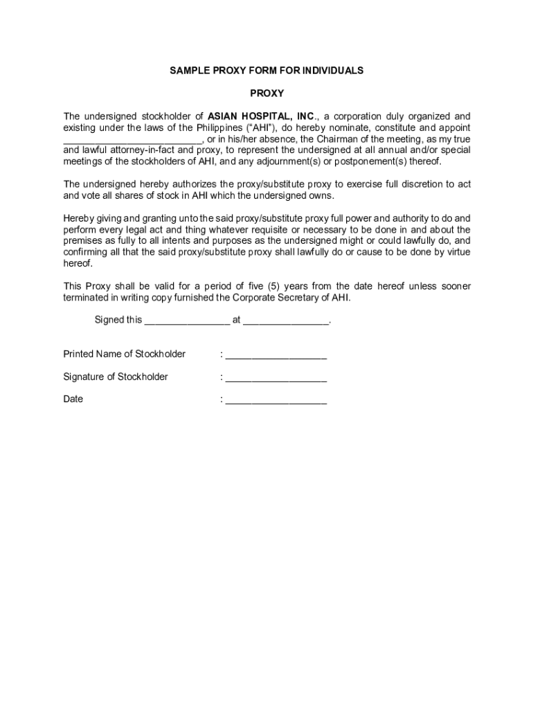 Fillable Online www.wonder.legalphmodeleProxy - Sample Template to Fill out - Word and PDF Fax ...