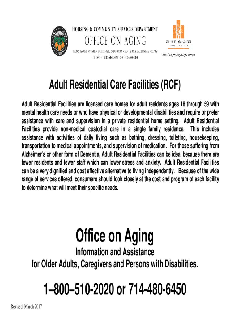 Fillable Online Adult Residential Facilities (ARFs)ASCP Centralized ...