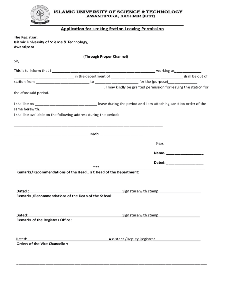 Fillable Online www.lettersinenglish.comstation-leaveStation Leave ...