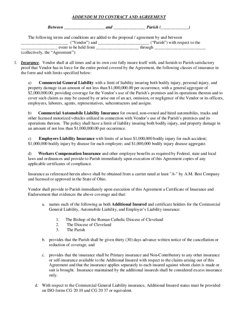 Fillable Online 50+ SAMPLE Addendum to Agreement Templates in PDFNS ...