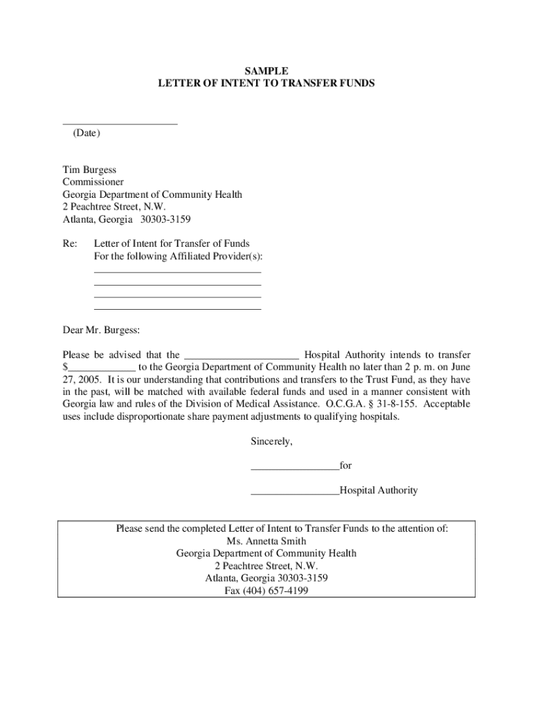 Fillable Online dch georgia How to Write a Transfer Department Letter ...