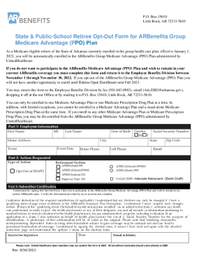 Fillable Online State & Public-School Retiree Opt-Out Form for ...