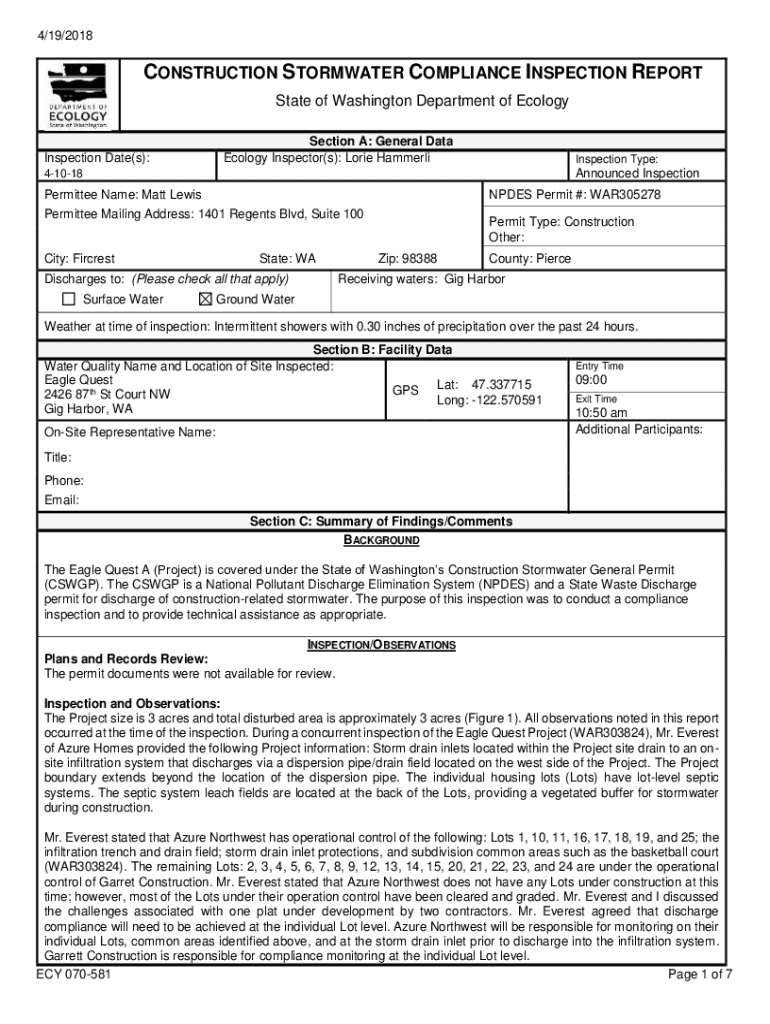 Fillable Online Industrial stormwater permit - Washington State ...