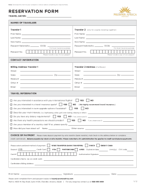 Fillable Online forms.appentemplatesFree Online Reservation Form ...