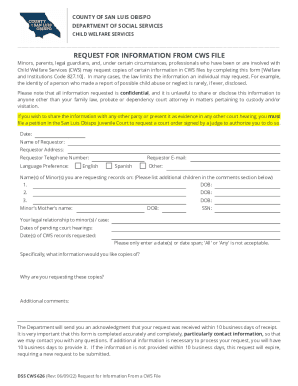 Fillable Online . 626 CWS RECORDS REQUEST FORM Fax Email Print - pdfFiller