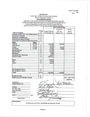 Fillable Online admin.ks.govbrowsefilesState of Kansas CERTIFICATE ...