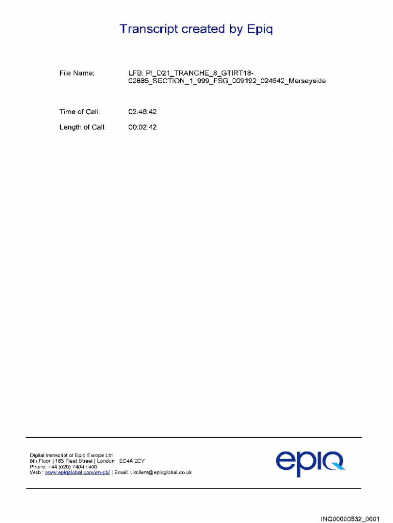 Fillable Online Transcript created by Epiq - Grenfell Tower Inquiry Fax ...