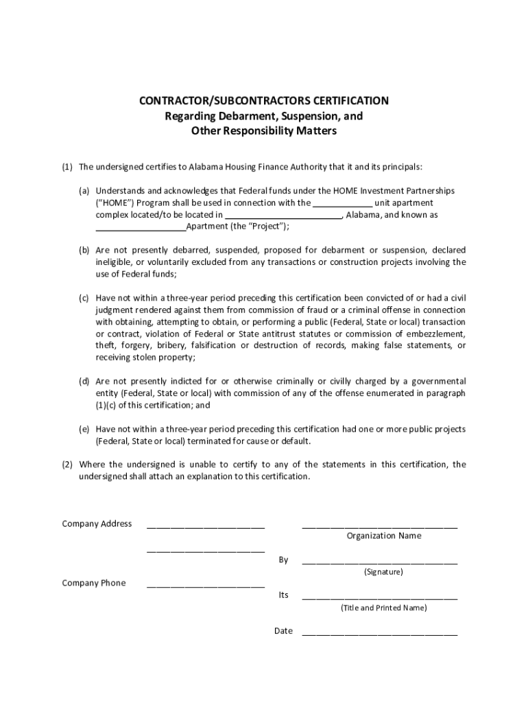 Fillable Online Subcontractors Certification form Fax Email Print ...