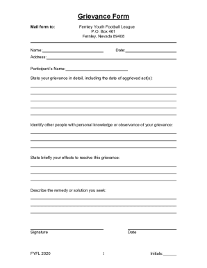 Fillable Online Grievance Form Fax Email Print - pdfFiller