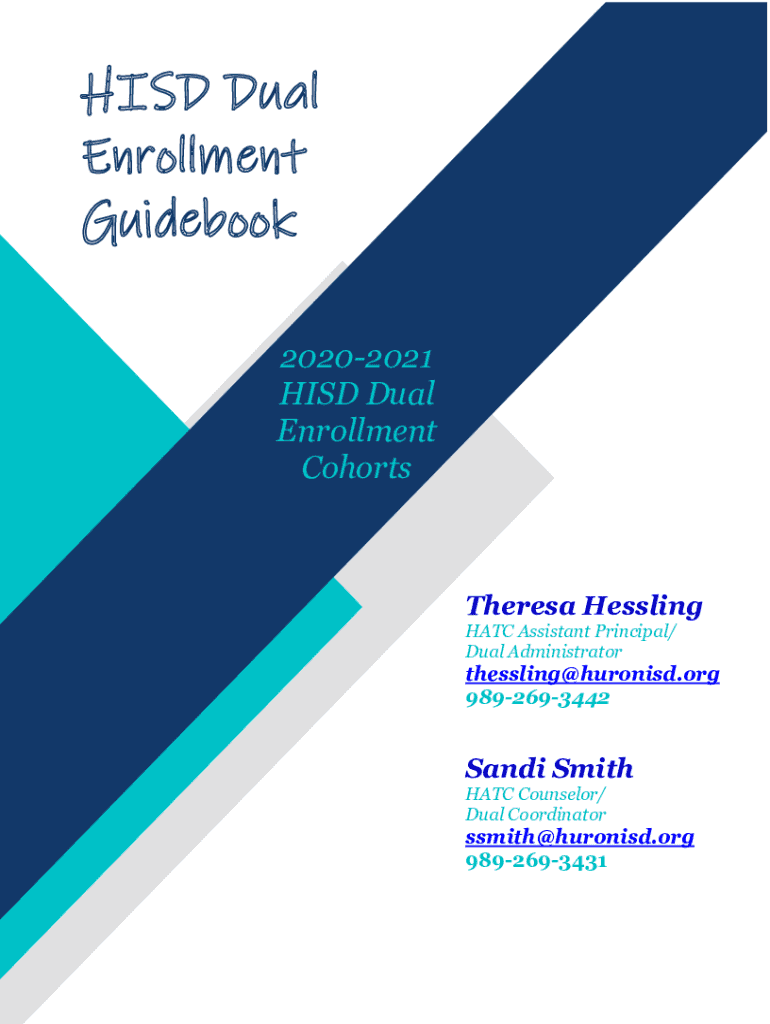 Fillable Online HISD Dual Enrollment Guidebook - SCHOOLinSITES Fax ...