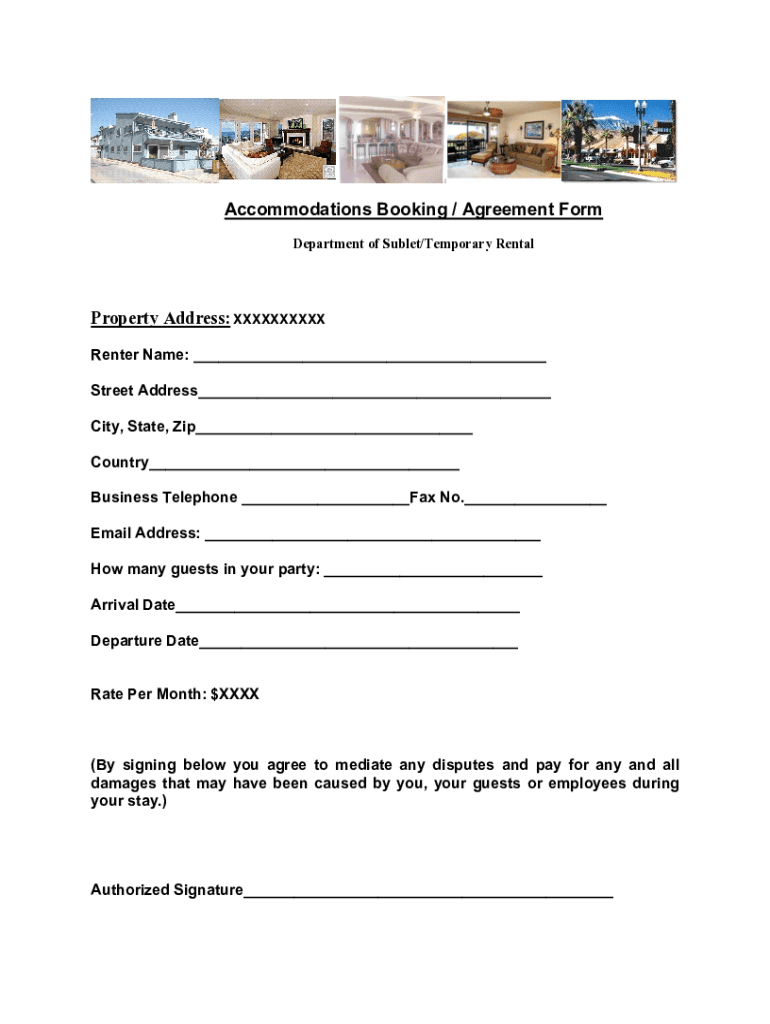 Fillable Online Rental Agreement Booking Form ..Jason.docx Fax Email ...