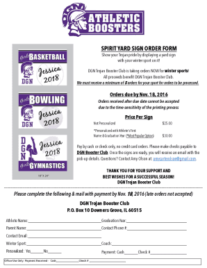 Fillable Online YARD SIGN ORDER FORM Winter2016-1 Fax Email Print ...