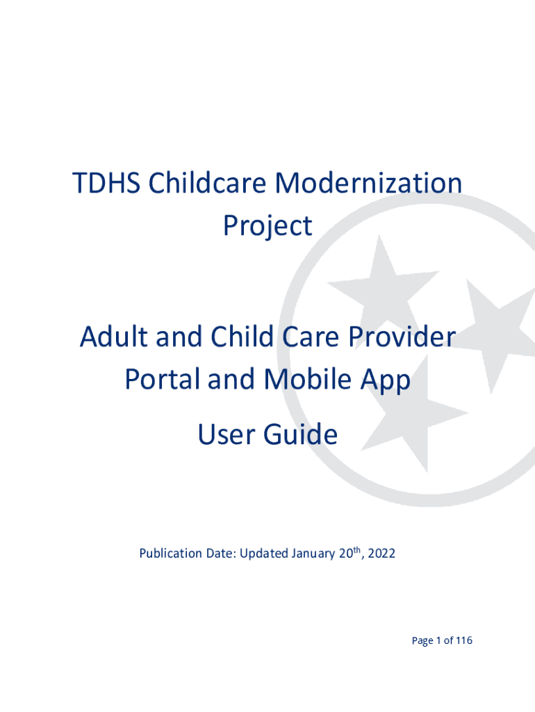 Fillable Online TDHS Childcare Modernization Project Adult and Child ...