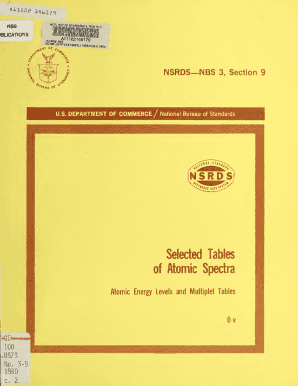 Fillable Online nvlpubs nist Selected tables of atomic spectra - A ...