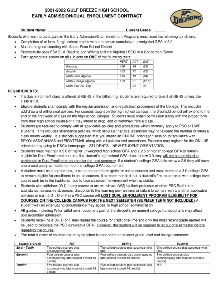 Fillable Online Dual Enrollment and - UCF Undergraduate AdmissionsDual ...