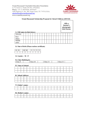Fillable Online SDEF school scholarship application form Fax Email ...