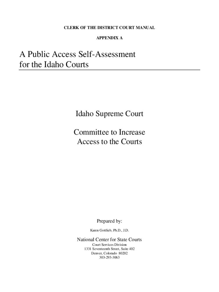 Fillable Online isc idaho A Public Access Self-Assessment for the Idaho ...