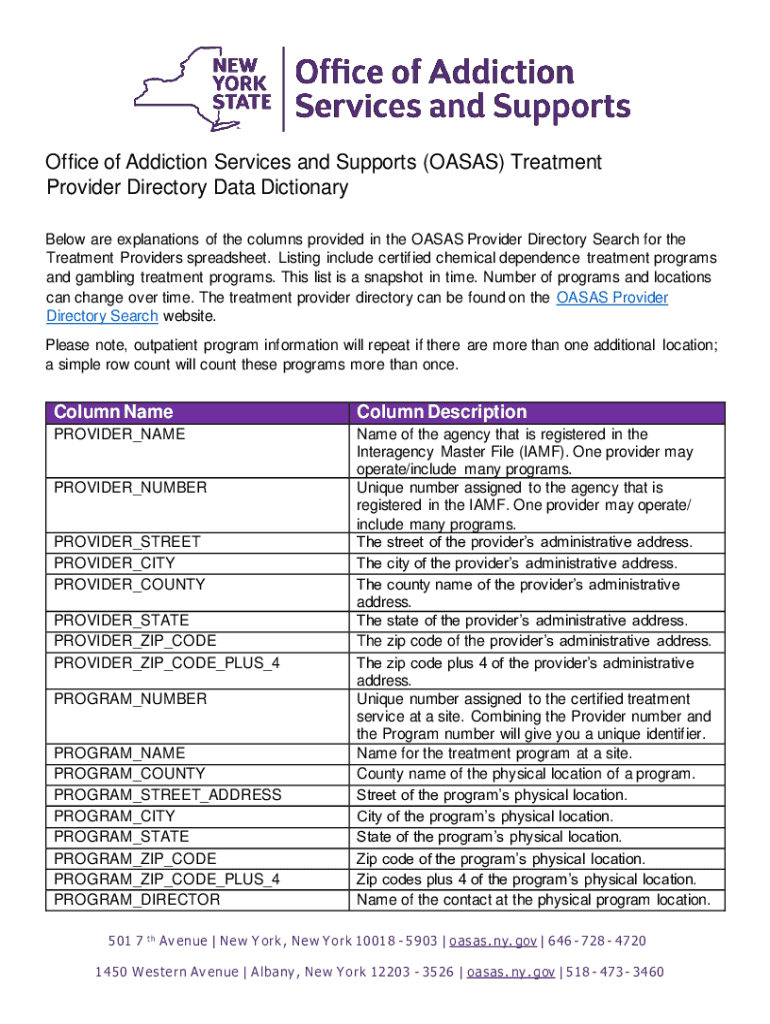 Fillable Online oasas.ny.govdataDataOffice of Addiction Services and ...