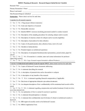 Fillable Online doc ri Sample Research Checklist - 38+ IN PDFMS ...