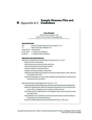 Fillable Online Sample Resume/Vita and Appendix A.3 Guidelines - Amazon ...
