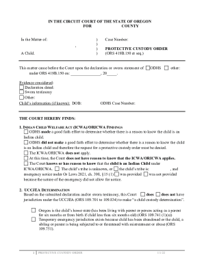 Fillable Online A Child. ) ) ) ) Case Number: PROTECTIVE CUSTODY Fax ...