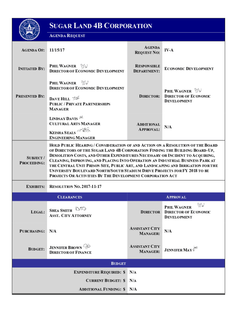 Fillable Online sugarland.novusagenda.comAgendapublicDisplaySECRETARY ...
