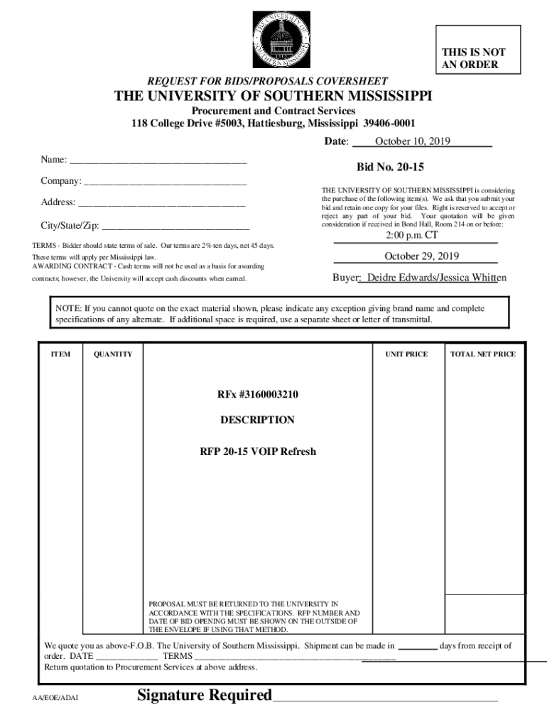 Fillable Online srm.magic.ms.govSAPEBPREQUEST FOR BIDS/PROPOSALS ...