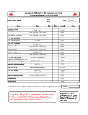 Fillable Online Equipment order form 2020-2021 Feb 24 2021 - TeamUnify ...