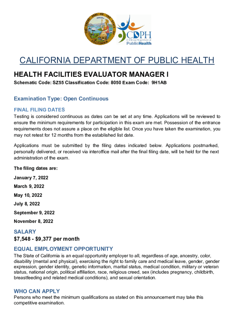Fillable Online CALIFORNIA DEPARTMENT OF PUBLIC HEALTH - CA.gov Fax ...