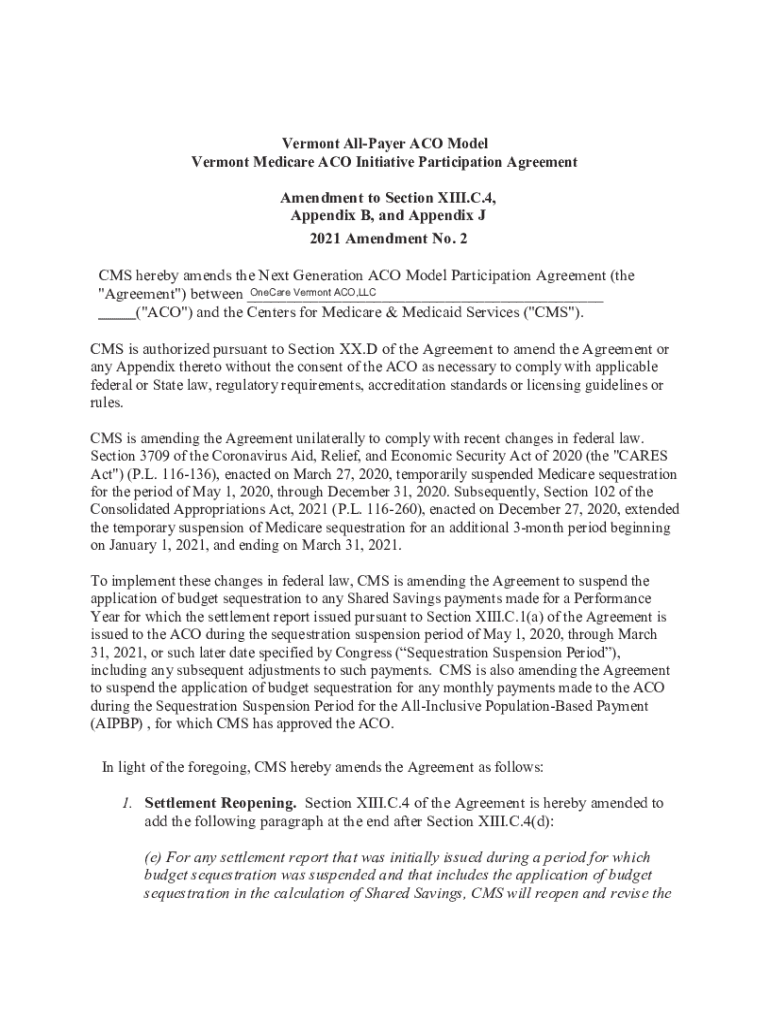 Fillable Online www.cms.govnewsroompress-releasesVermont All-Payer ACO ...