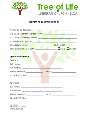 Fillable Online o b5z Baptism Worksheet October 2021 - b5z.net Fax ...