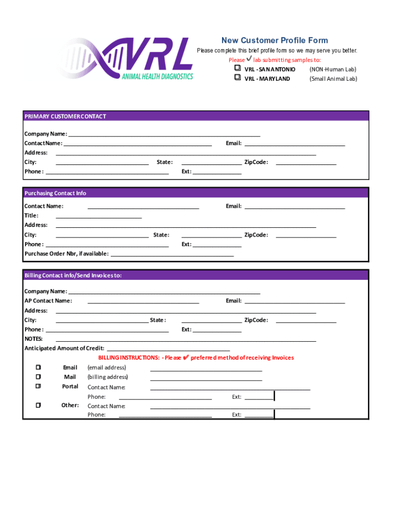 Fillable Online New Customer Account Form 2022 Fax Email Print - pdfFiller
