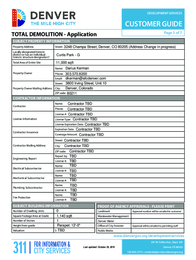 Fillable Online DEELOPMEN SEICES CSOME IDE - denvergov.org Fax Email ...