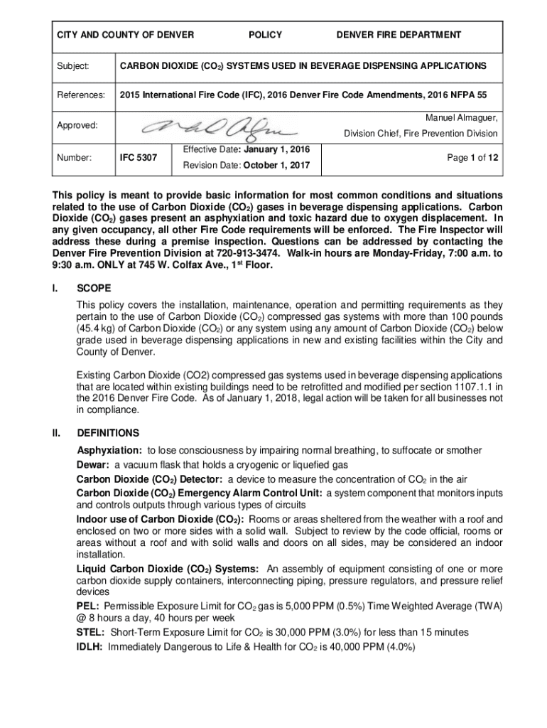 Fillable Online Carbon Dioxide (CO2) Systems Used in Beverage Dispensing Applications Fax Email ...