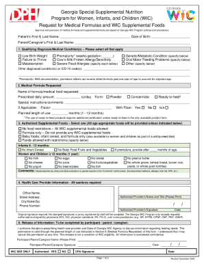 Fillable Online dph.georgia.govdocumentdocumentGeorgia WIC Program ...