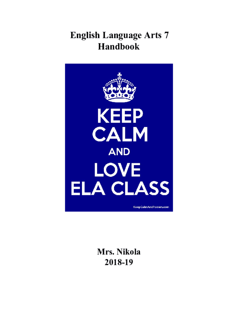 Fillable Online English Language Arts 7 Handbook Fax Email Print ...