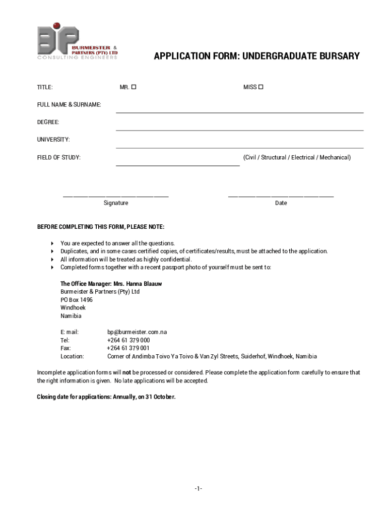 Fillable Online www.up.ac.za2988493dalrrd-undergrad-appl-formBURSARY ...